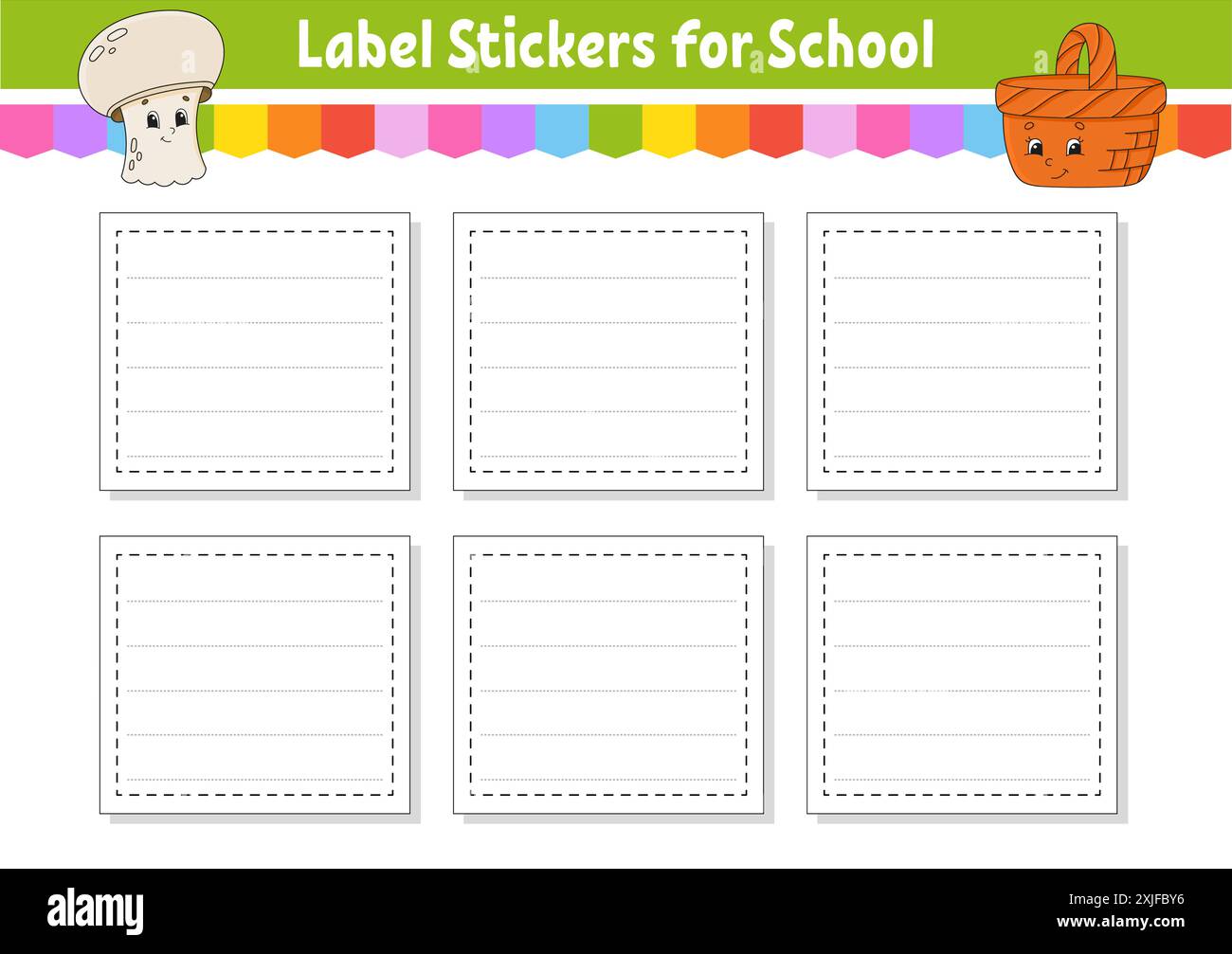 Bright stickers. Rectangular label. Color vector isolated illustration ...