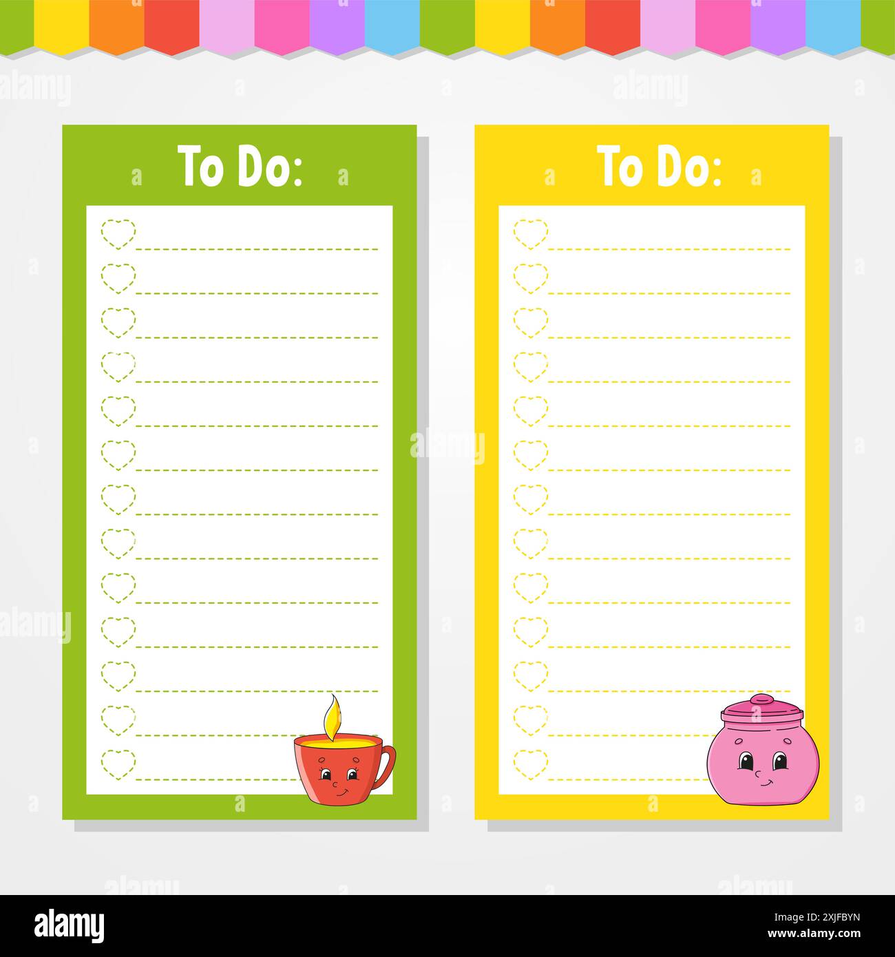 To do list for kids. Empty template. The rectangular shape. Isolated ...