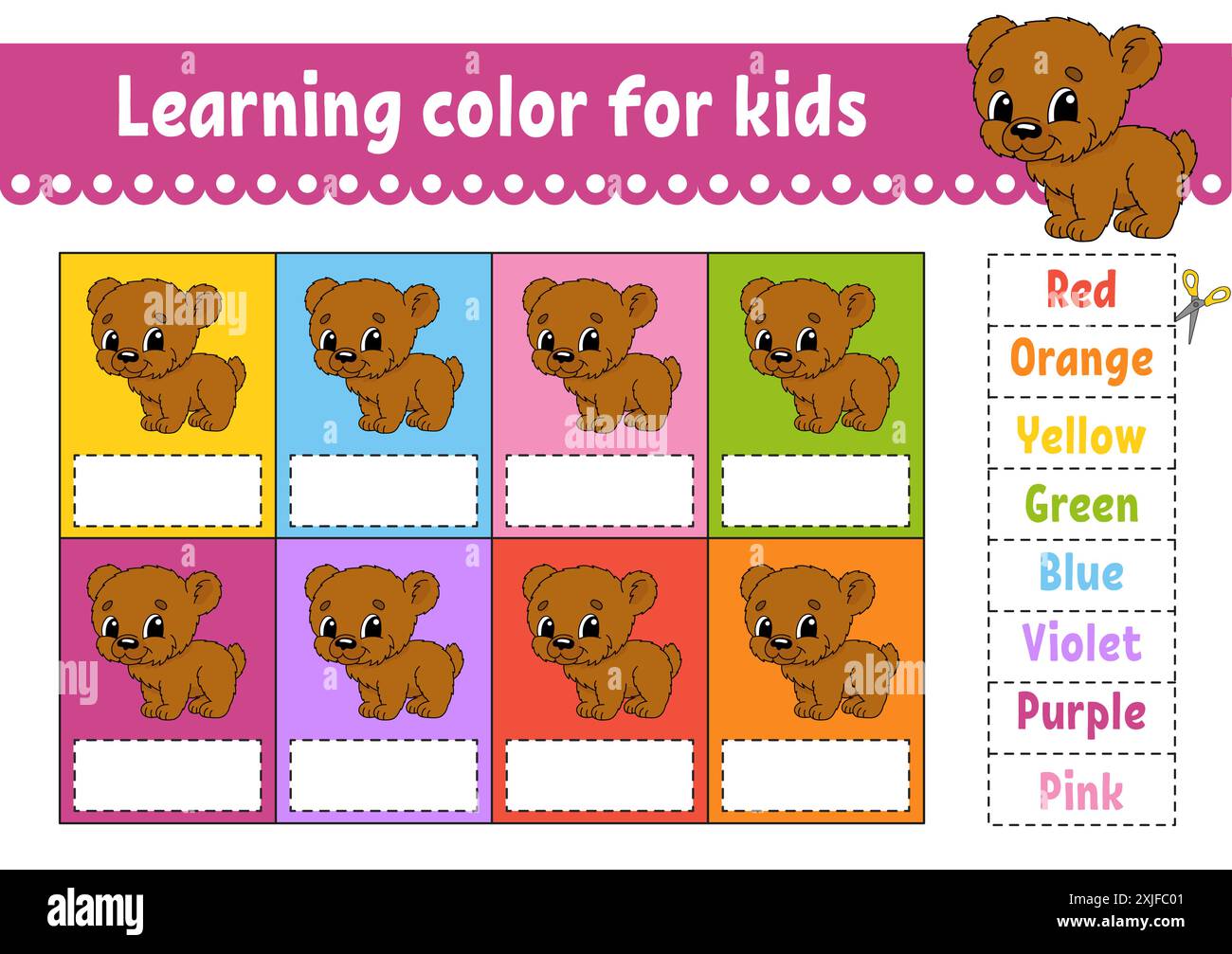 Learning color for kids. Education developing worksheet. Activity page ...