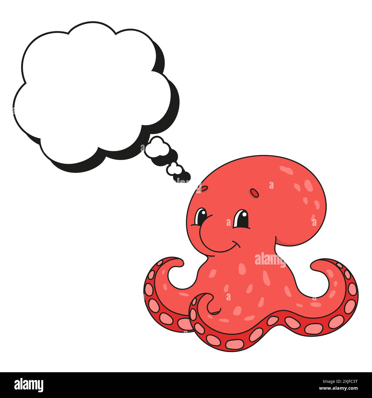 Speech bubble. With a cute cartoon character. Hand drawn. Thinking ...