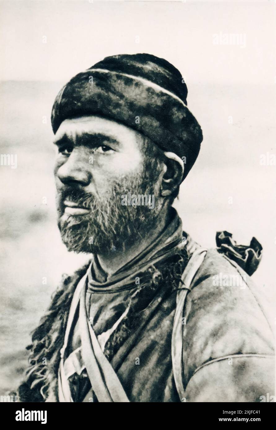 A photograph shows a Soviet prisoner of war captured by German troops ...