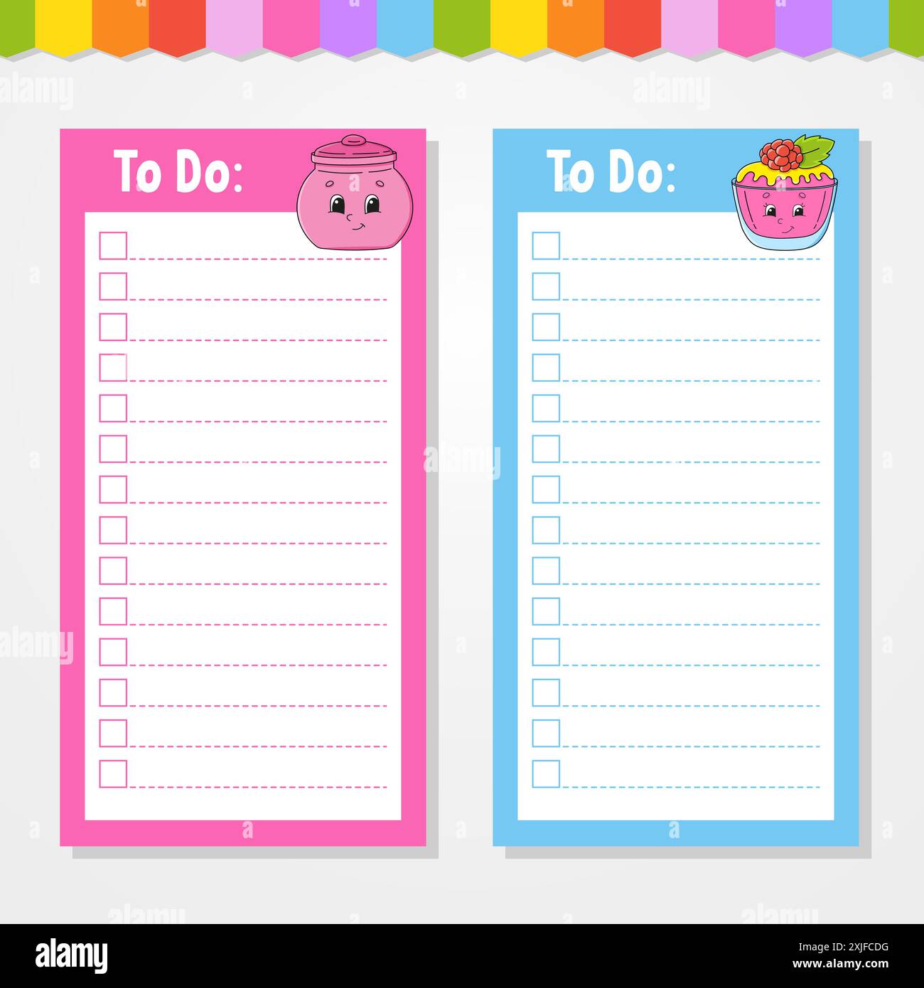 To do list for kids. Empty template. The rectangular shape. Isolated ...