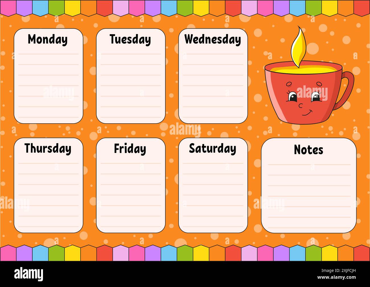 School schedule. Timetable for schoolboys. Empty template. Weekly ...