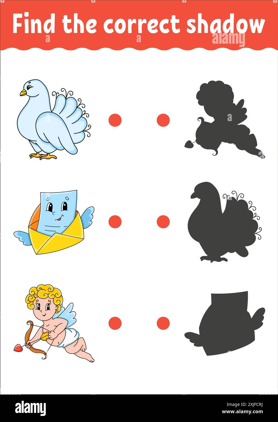 Find the correct shadow. Education developing worksheet. Matching game ...