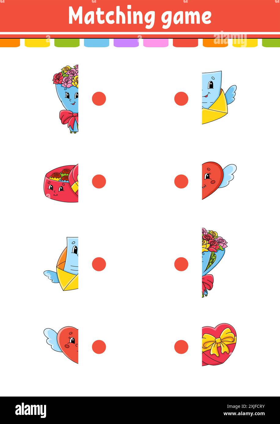 Matching game. Draw a line. Education developing worksheet. Activity ...