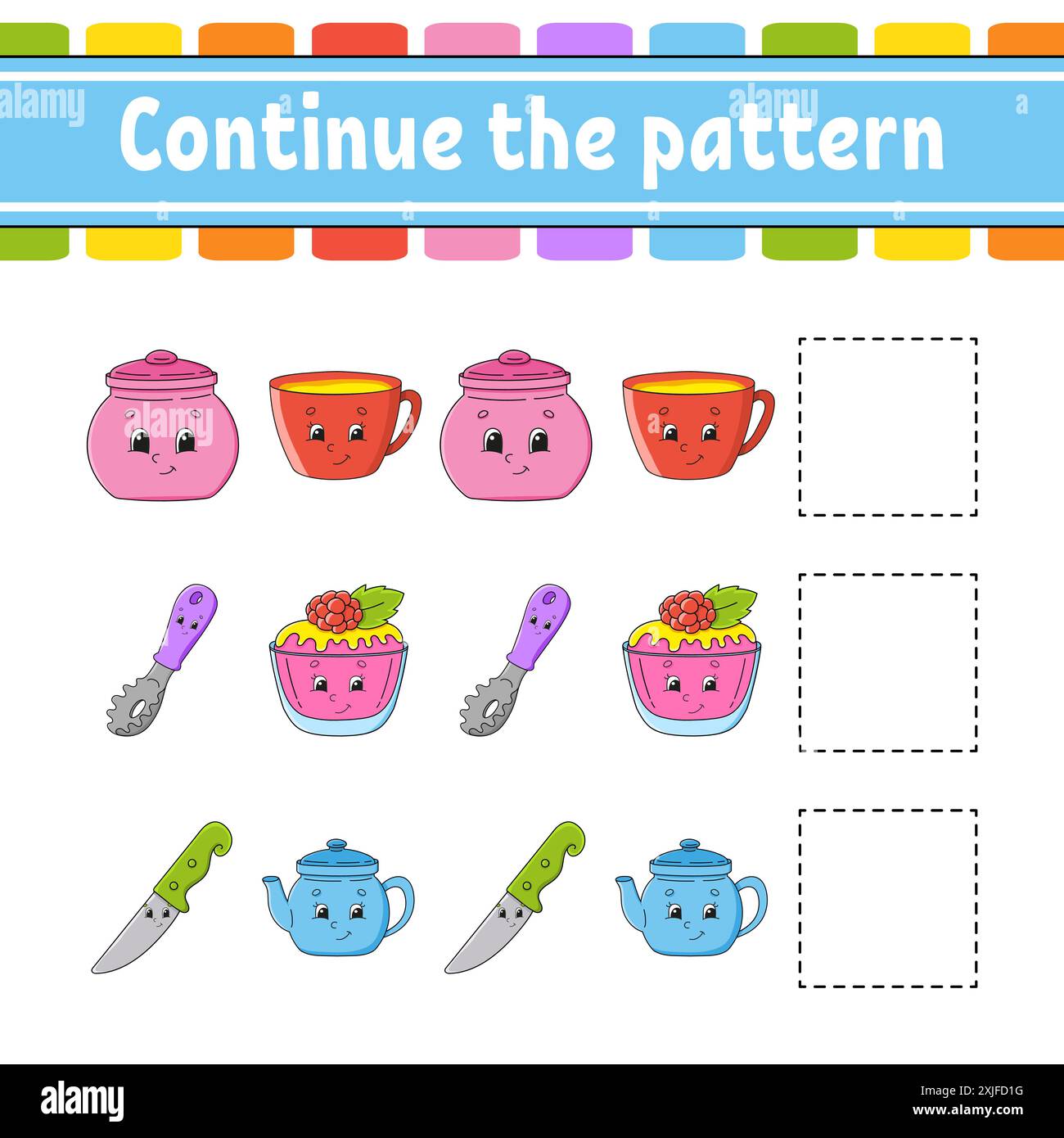 Continue the pattern. Education developing worksheet. Game for kids ...