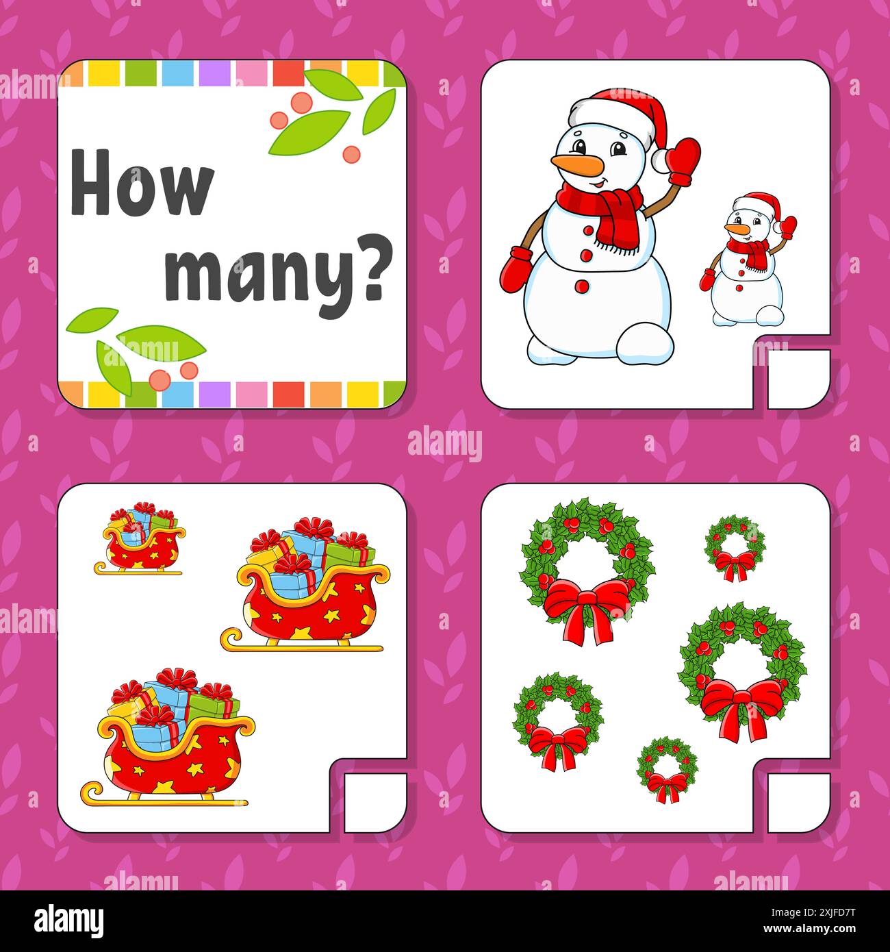 Counting game for children. Happy characters. Learning mathematics. How ...