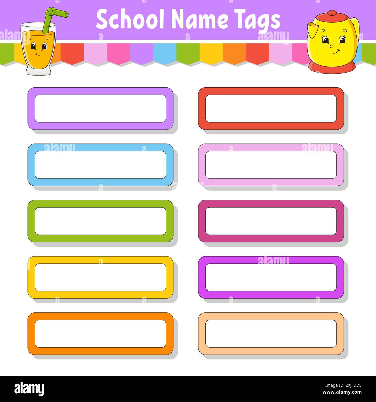 Bright stickers. Rectangular label. Color vector isolated illustration ...
