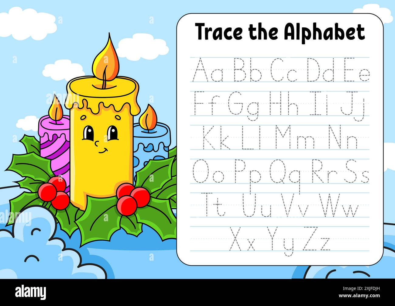 Writing letters. Tracing page. Practice sheet. Worksheet for kids ...