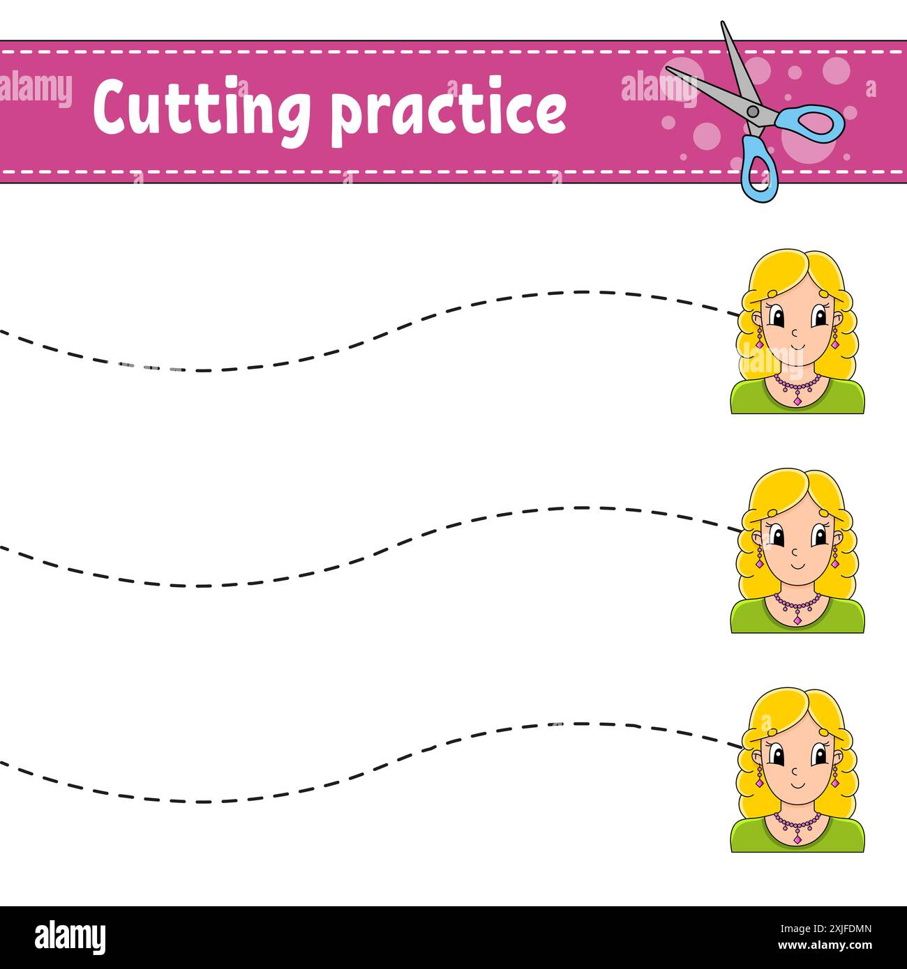 Cutting practice for kids. Education developing worksheet. Activity ...
