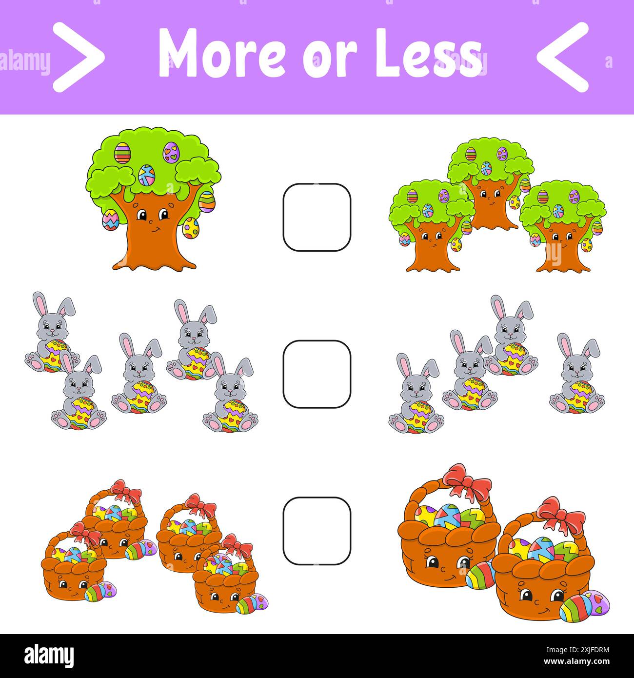 More or less. Educational activity worksheet for kids and toddlers ...