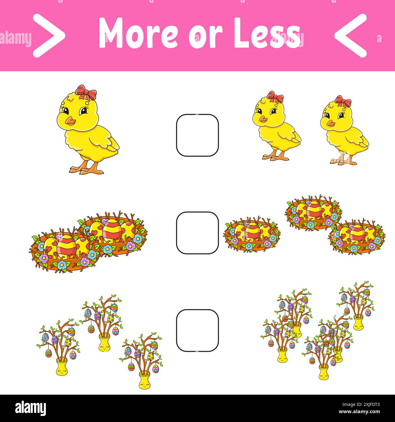 More or less. Educational activity worksheet for kids and toddlers ...