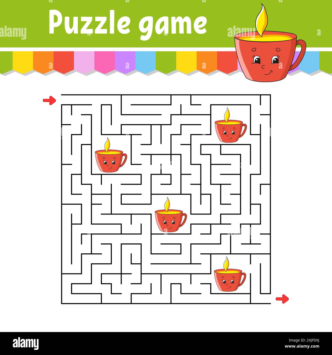 Square maze. Game for kids. Puzzle for children. Labyrinth conundrum ...