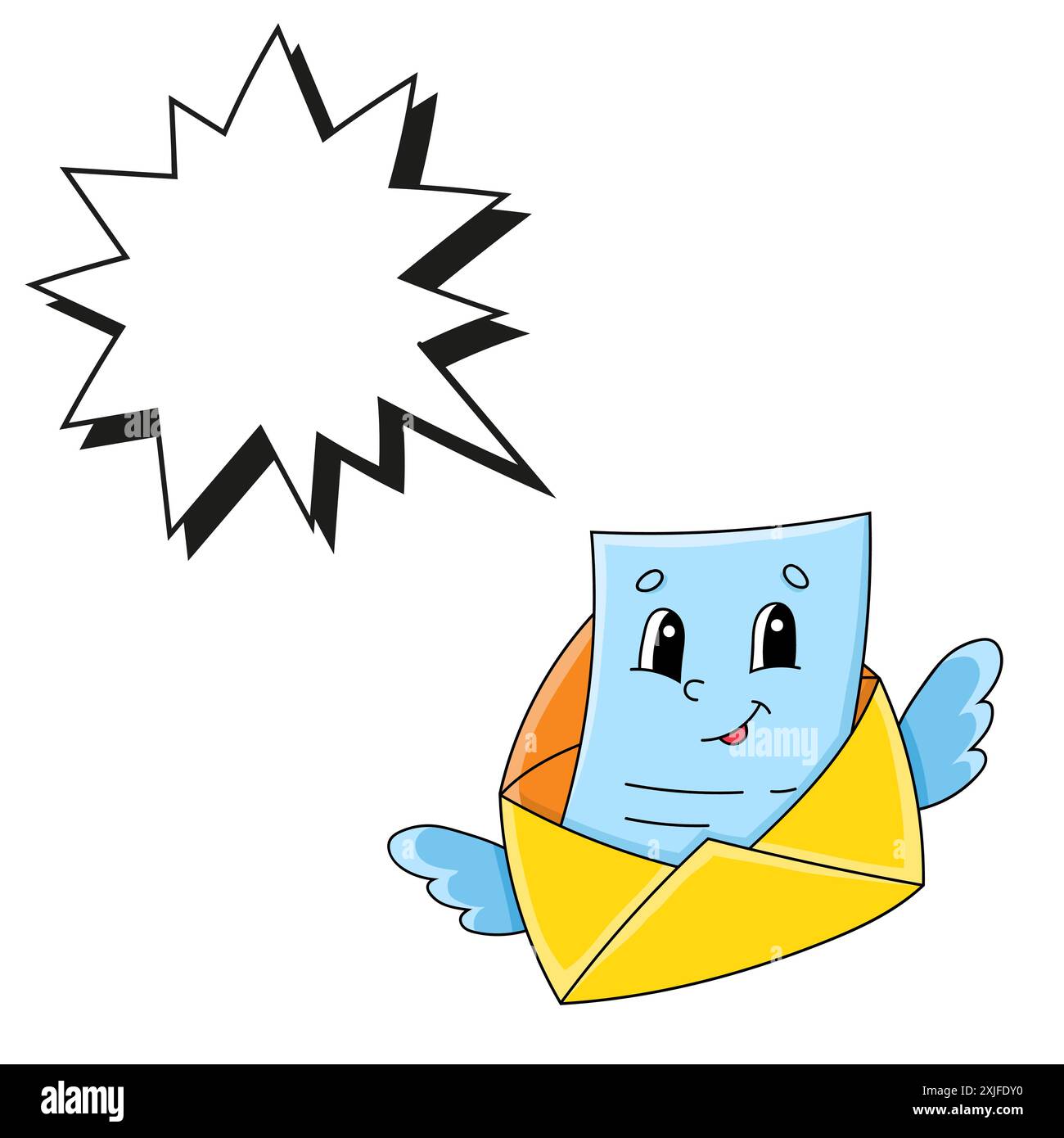 Speech bubble. With a cute cartoon character. Hand drawn. Thinking ...