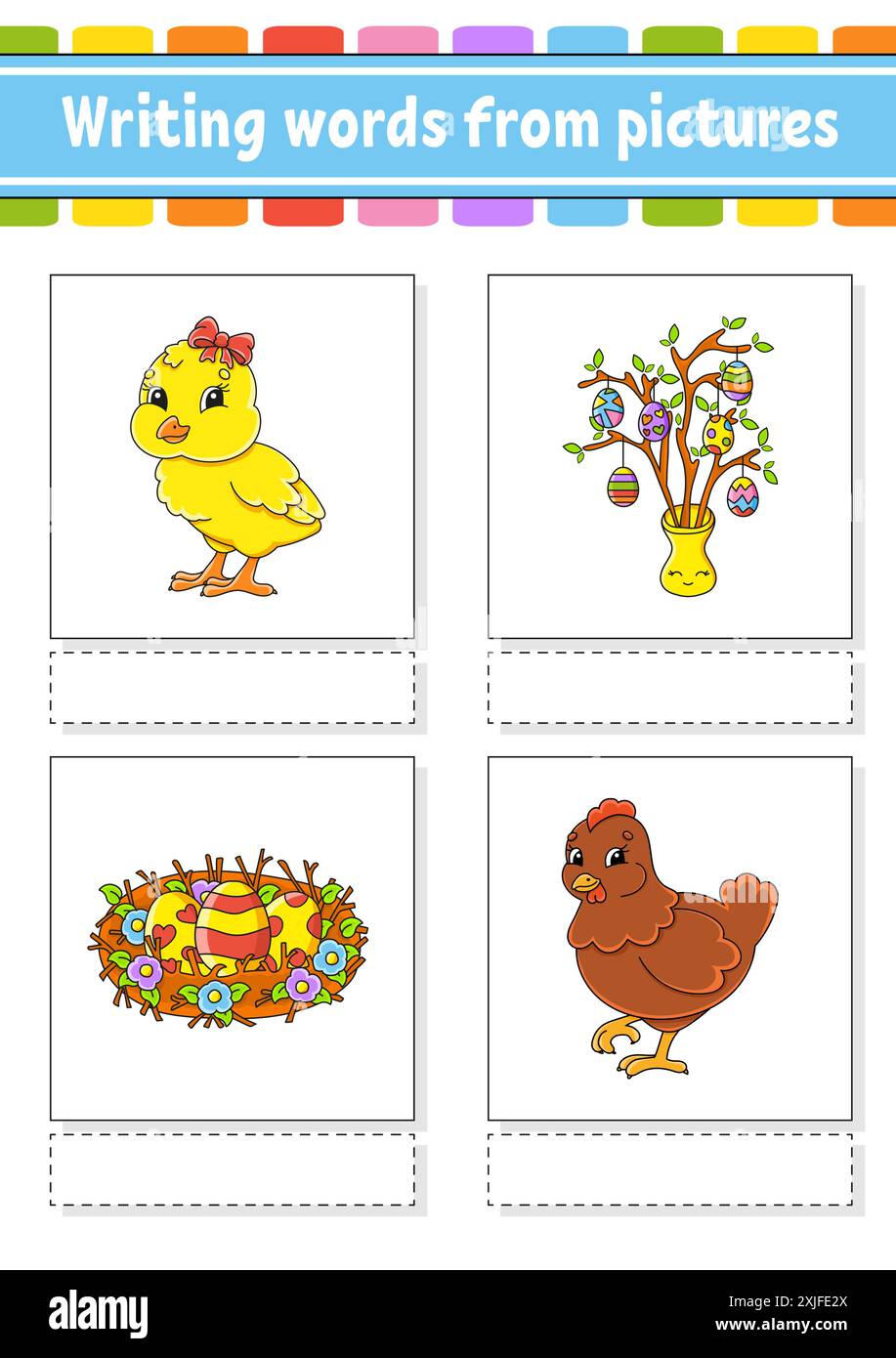 Writing words from pictures. Learn English words. Education developing ...