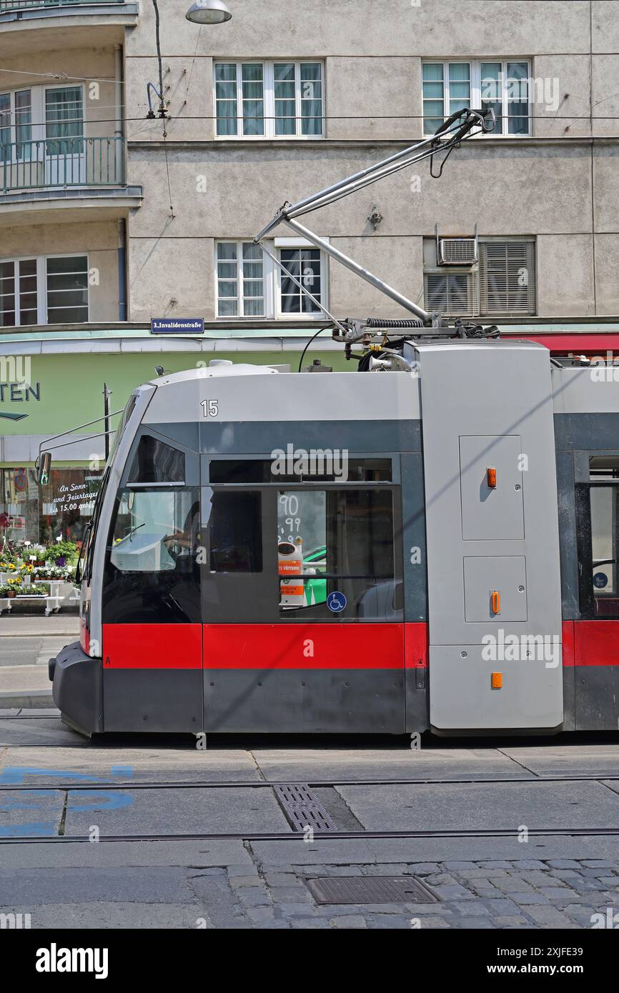 Vienna, Austria - July 12, 2015: Electric Tram Pantograph Public ...