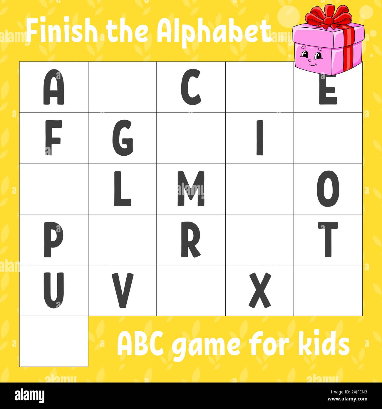 Finish the alphabet. ABC game for kids. Education developing worksheet ...