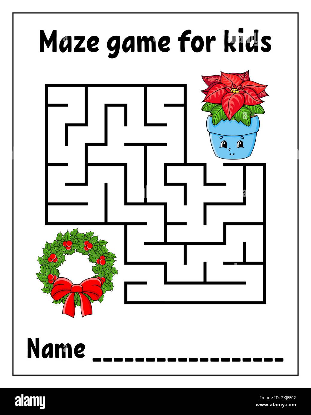 Square maze. Labyrinth conundrum. Game for kids. Puzzle for children ...