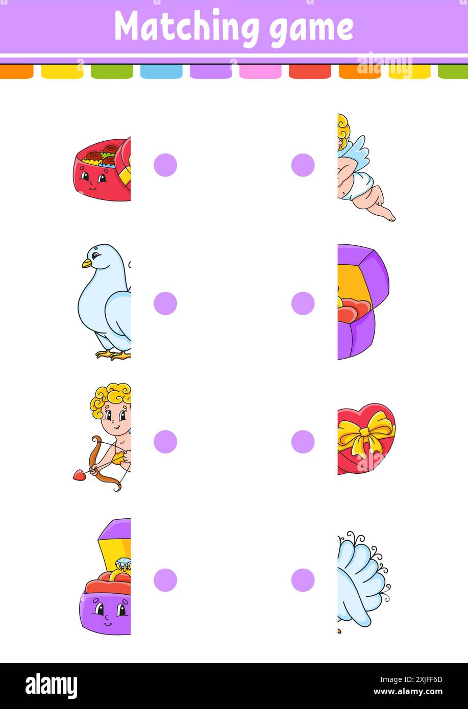 Matching game. Draw a line. Education developing worksheet. Activity ...