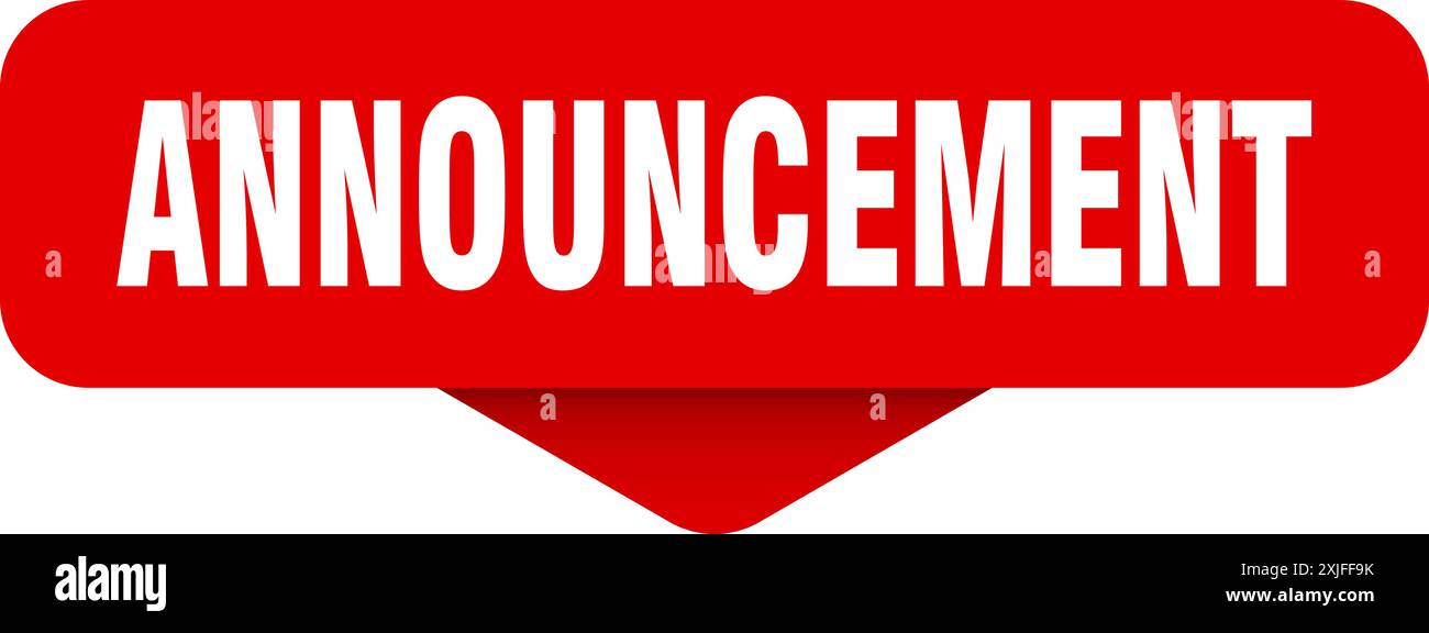announcement sticker. announcement sign on transparent background ...