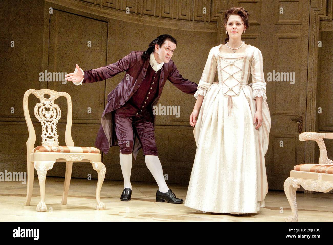 Tony Gardner (Faulkland), Annabel Scholey (Julia) in THE RIVALS by ...