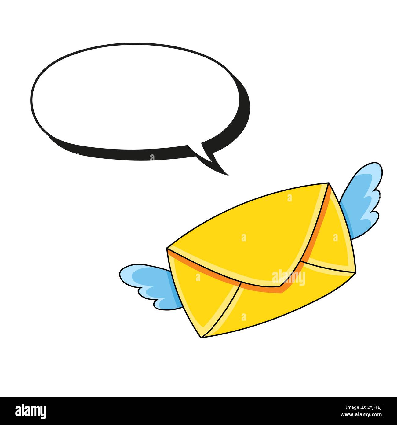 Speech bubble. With a cute cartoon character. Hand drawn. Thinking ...