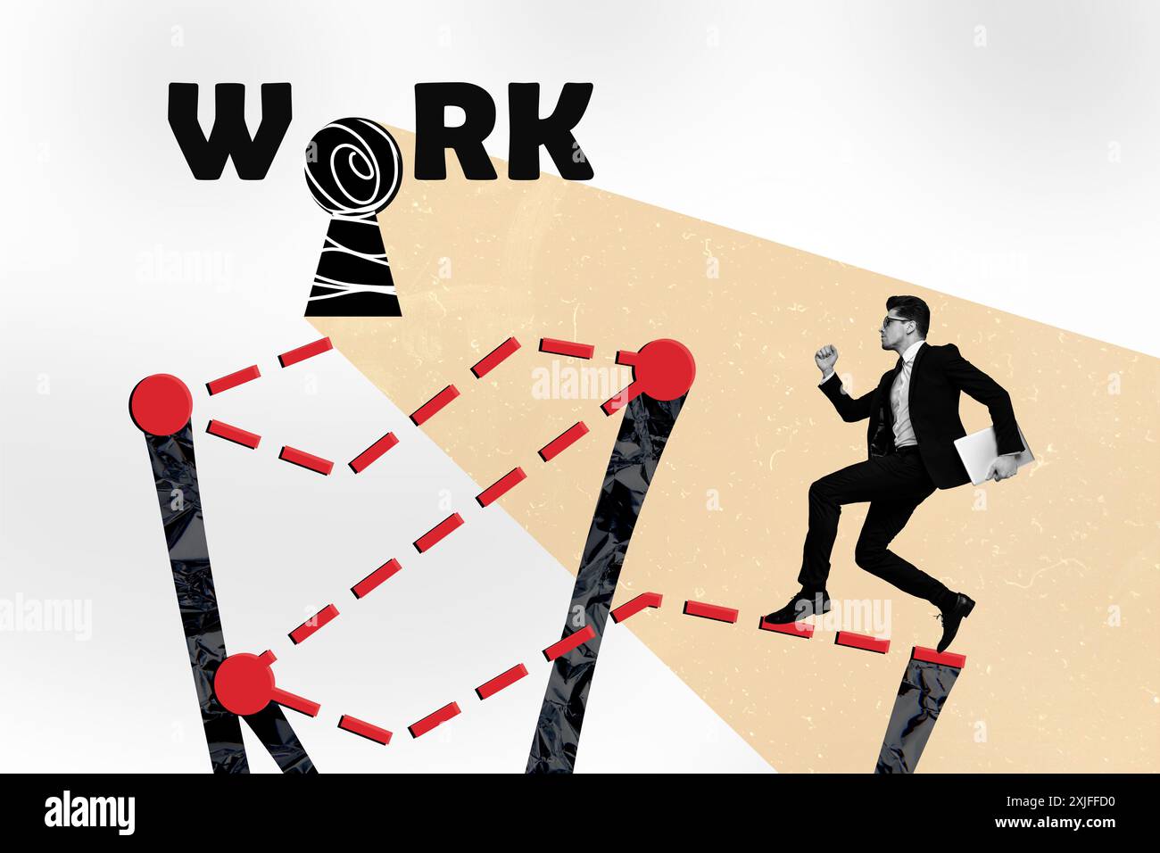 Collage young businessman work ambition leadership career promotion ...