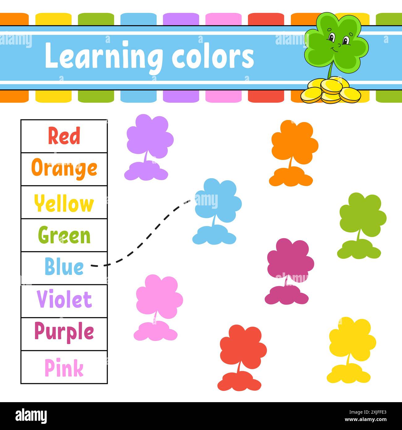 Learning colors. Education developing worksheet. Activity page with ...