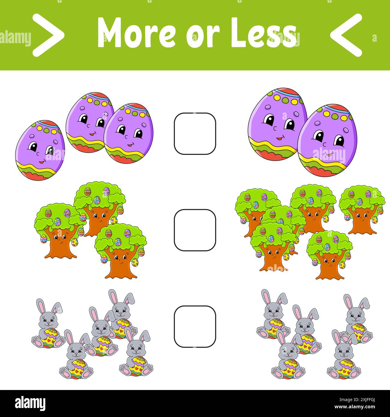 More or less. Educational activity worksheet for kids and toddlers ...