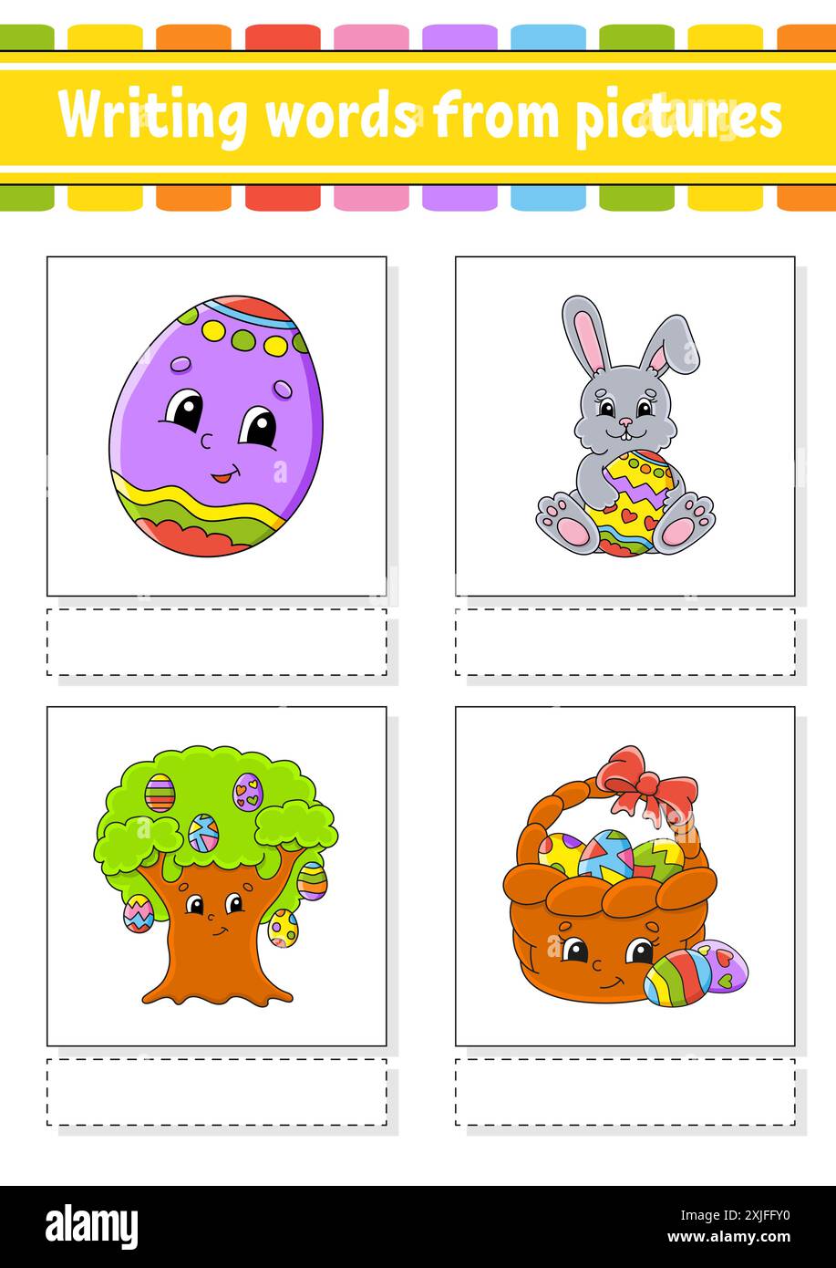 Writing words from pictures. Learn English words. Education developing ...