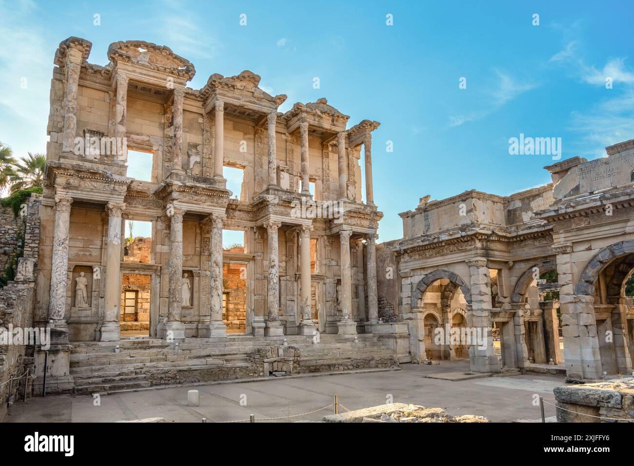 Celsus library in the Ancient City of Ephesus with its magnificent view ...