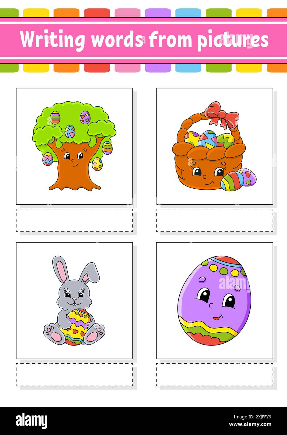 Writing words from pictures. Learn English words. Education developing ...