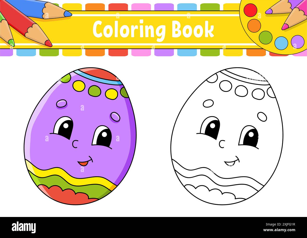 Coloring book easter theme picture Stock Vector Images - Alamy