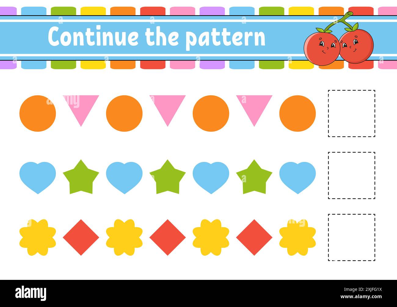 Continue the pattern. Education developing worksheet. Game for kids ...