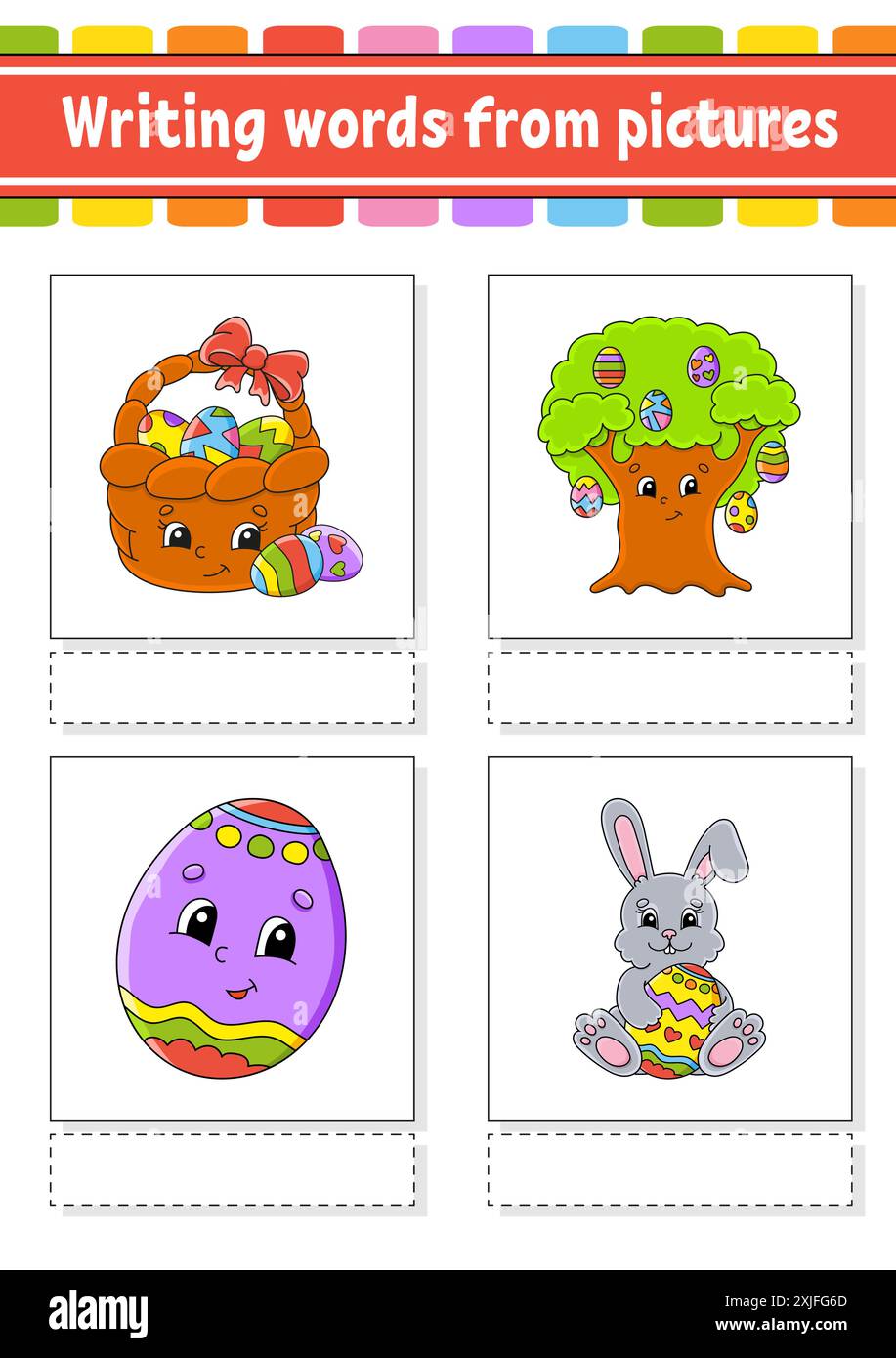 Writing words from pictures. Learn English words. Education developing ...