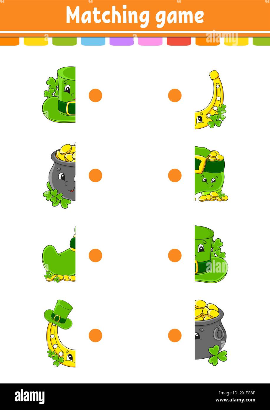 Matching game. Draw a line. Education developing worksheet. Activity ...