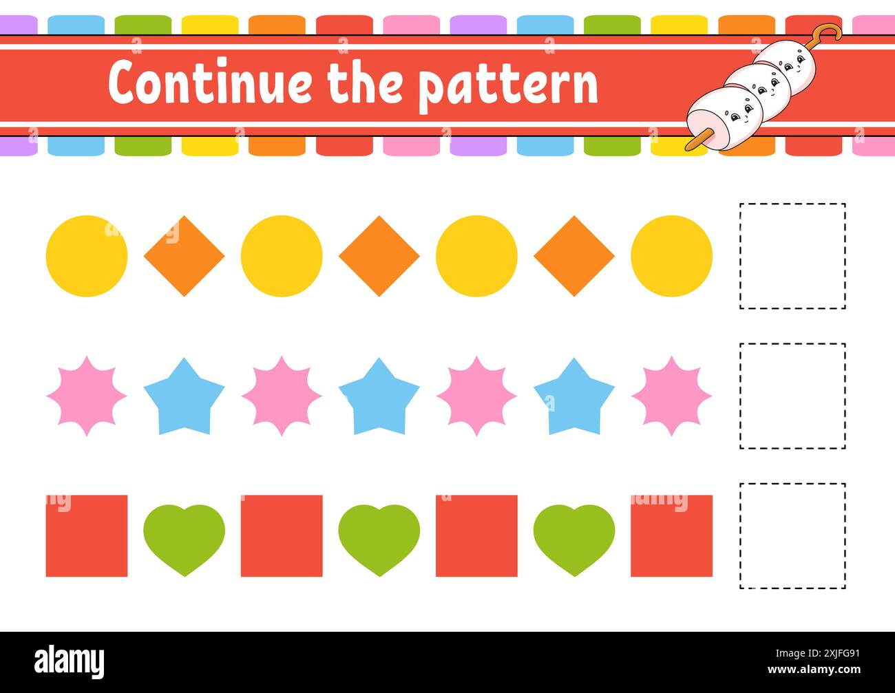 Continue the pattern. Education developing worksheet. Game for kids ...