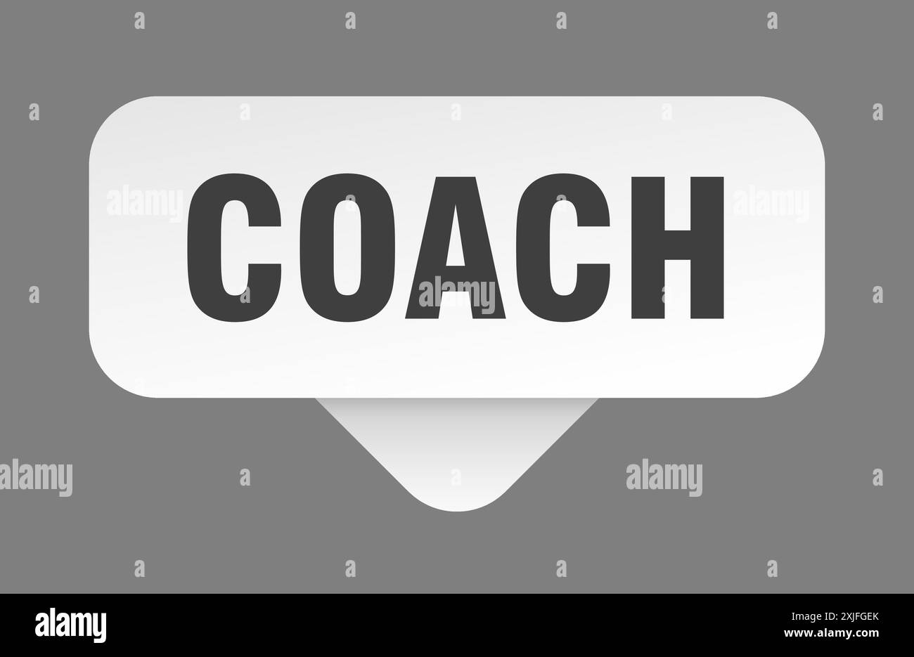 coach sticker. coach sign isolated on gray background. rectangular ...
