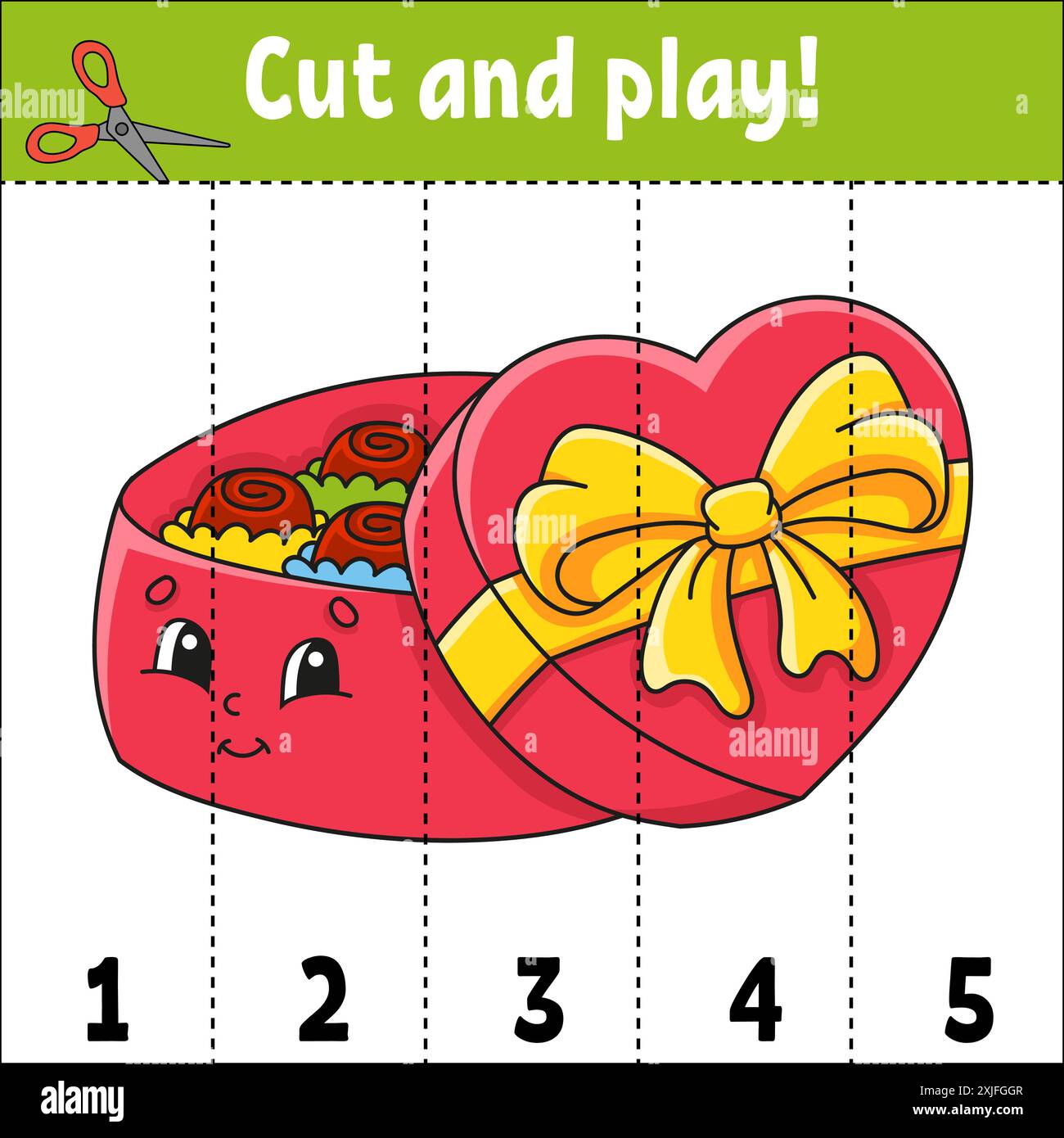 Learning numbers 1-5. Cut and play. Education worksheet. Game for kids ...
