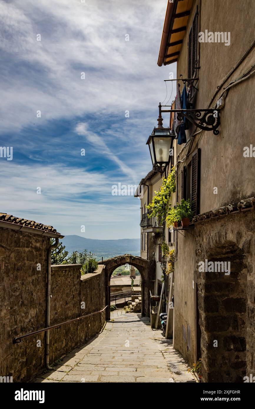 A glimpse of the ancient medieval village of Montefiascone, Viterbo ...