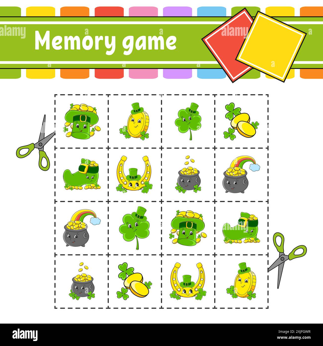 Memory game for kids. Education developing worksheet. Activity page ...
