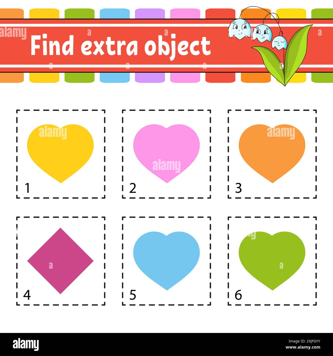 Find extra object. Educational activity worksheet for kids and toddlers ...