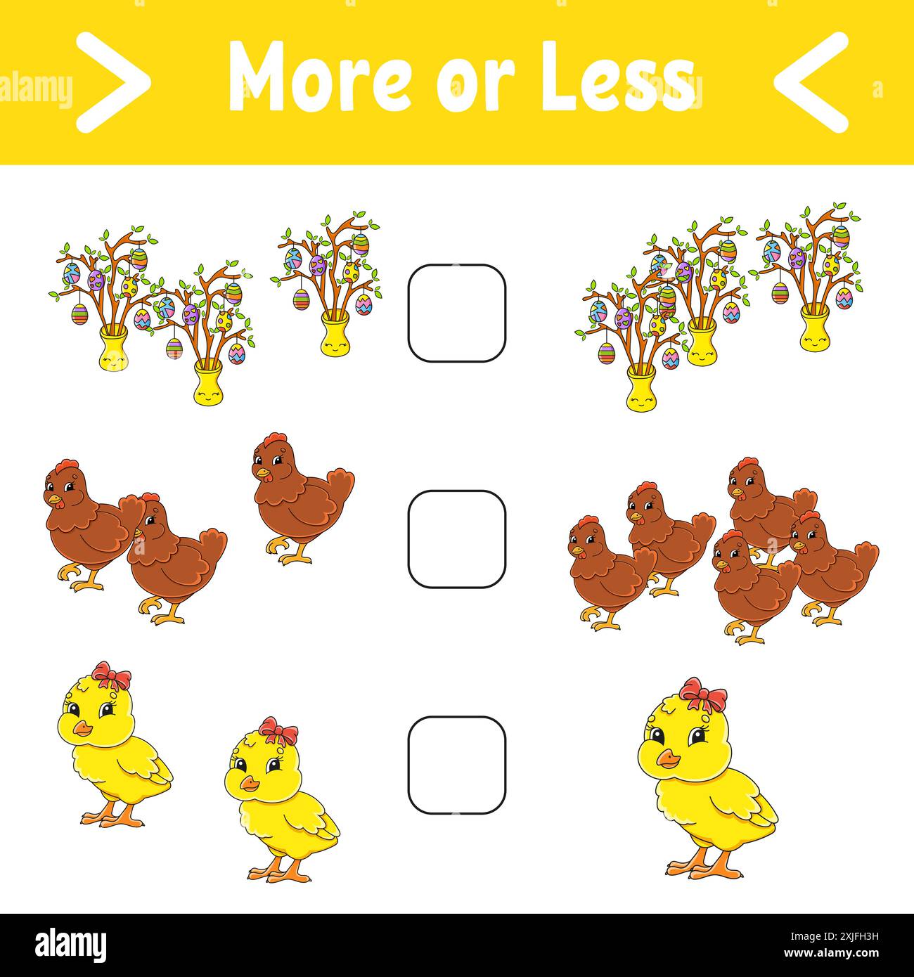 More or less. Educational activity worksheet for kids and toddlers ...