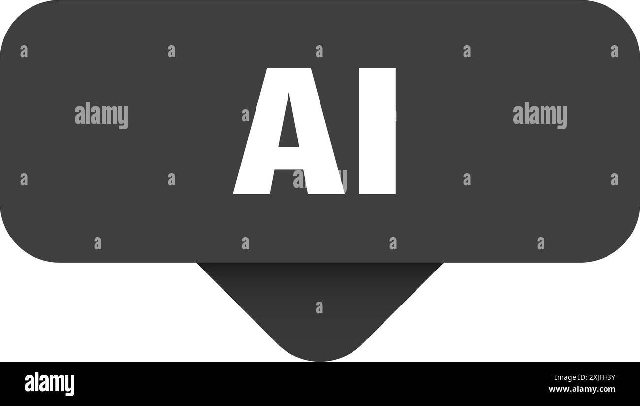 ai sticker. ai sign on transparent background. rectangular button Stock ...