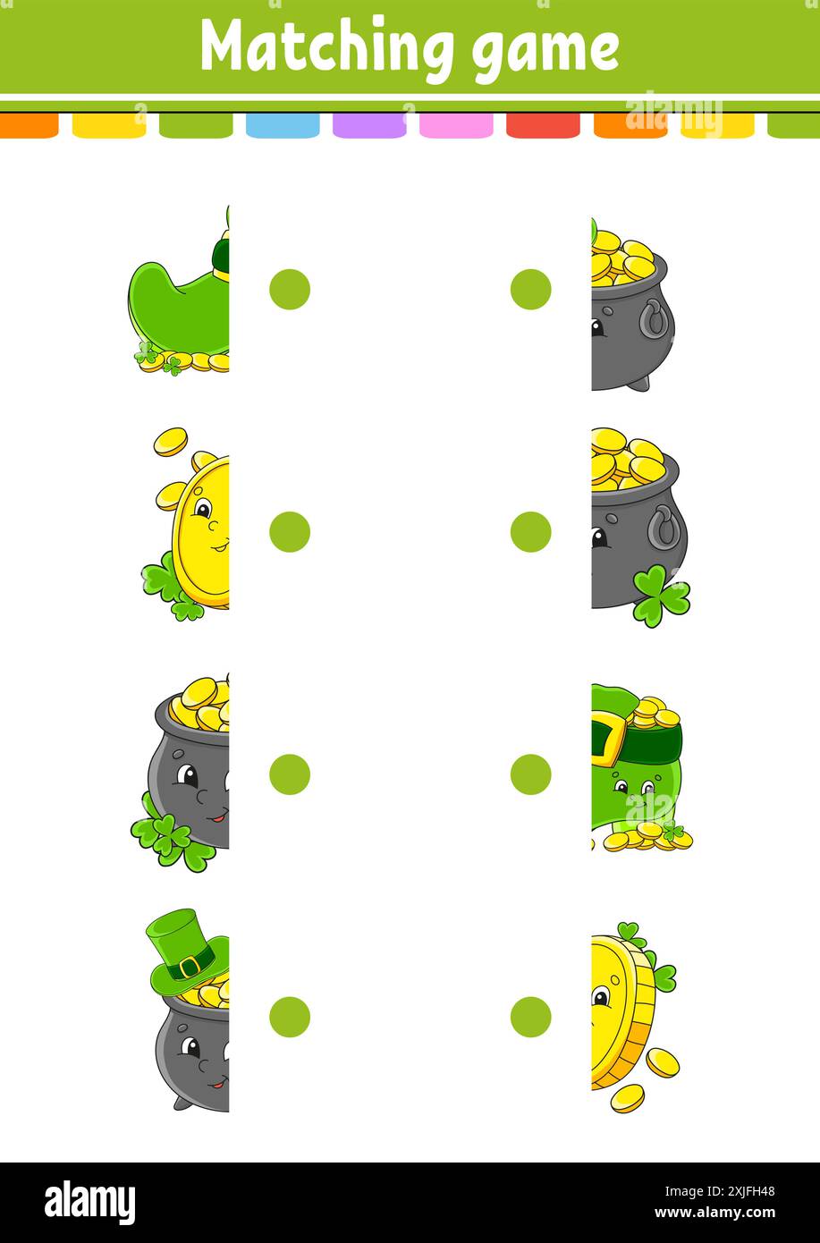 Matching game. Draw a line. Education developing worksheet. Activity ...