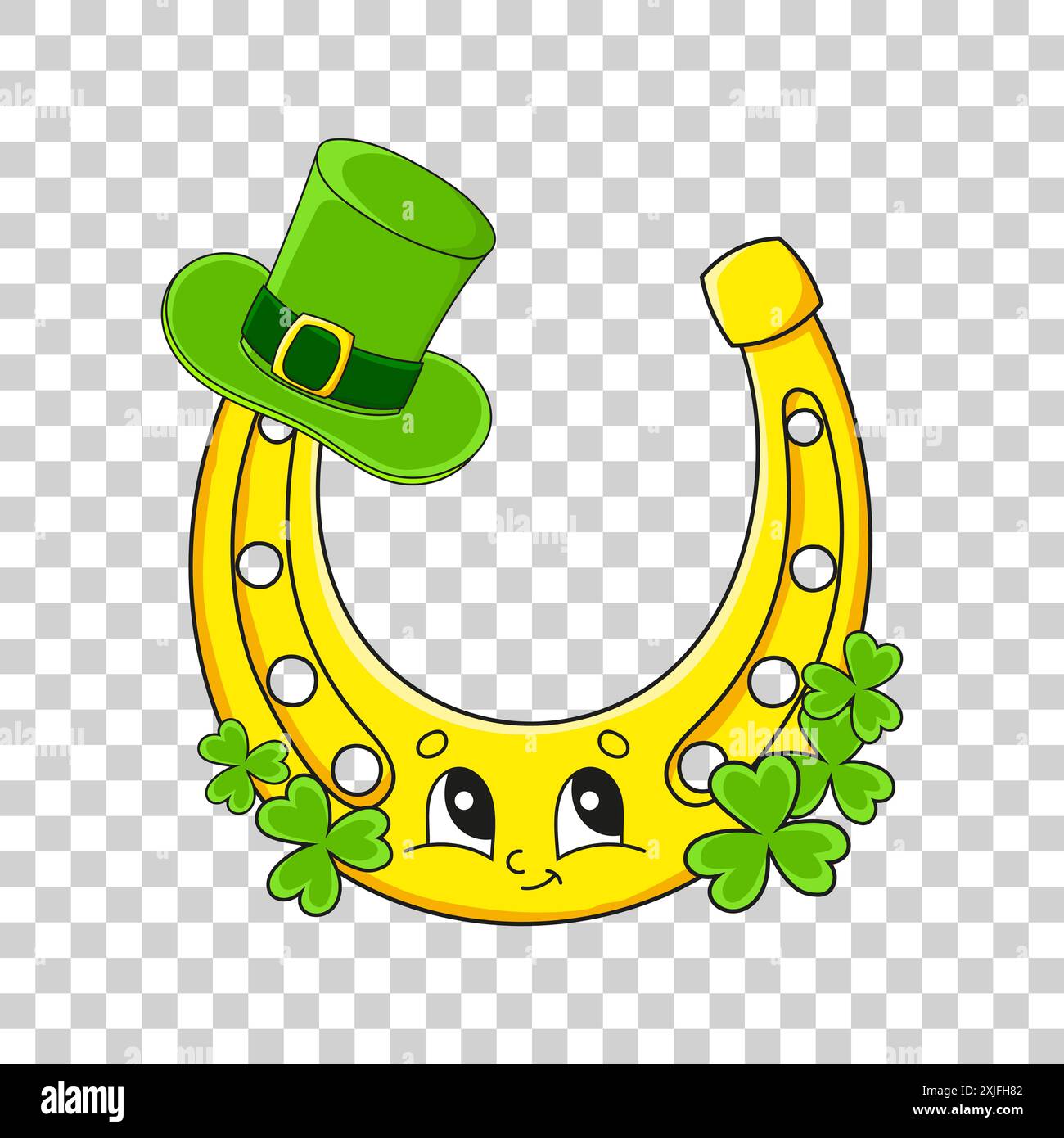 Cute cartoon character sticker. Isolated on transparent background ...