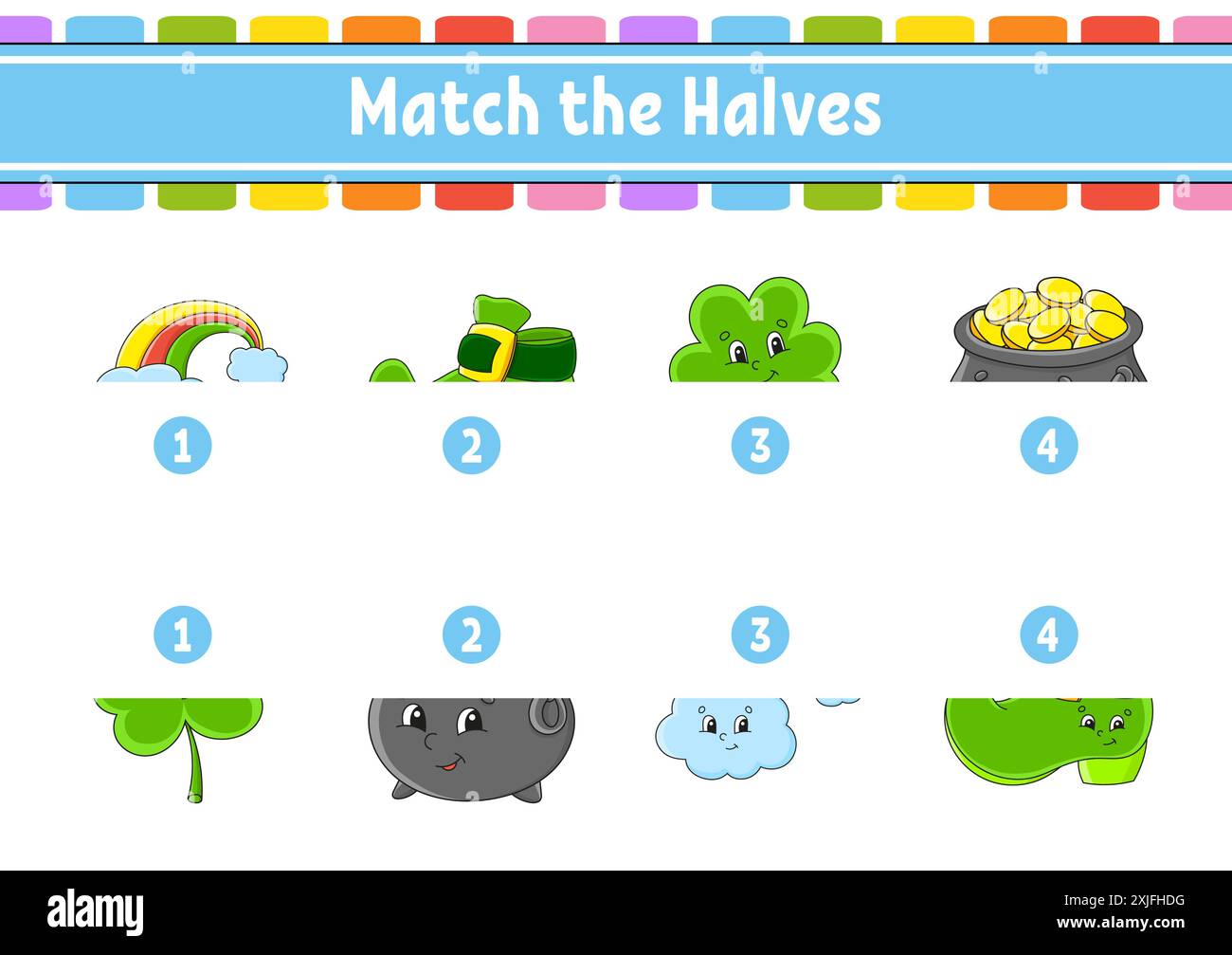 Match the halves. Education developing worksheet. Matching game for ...