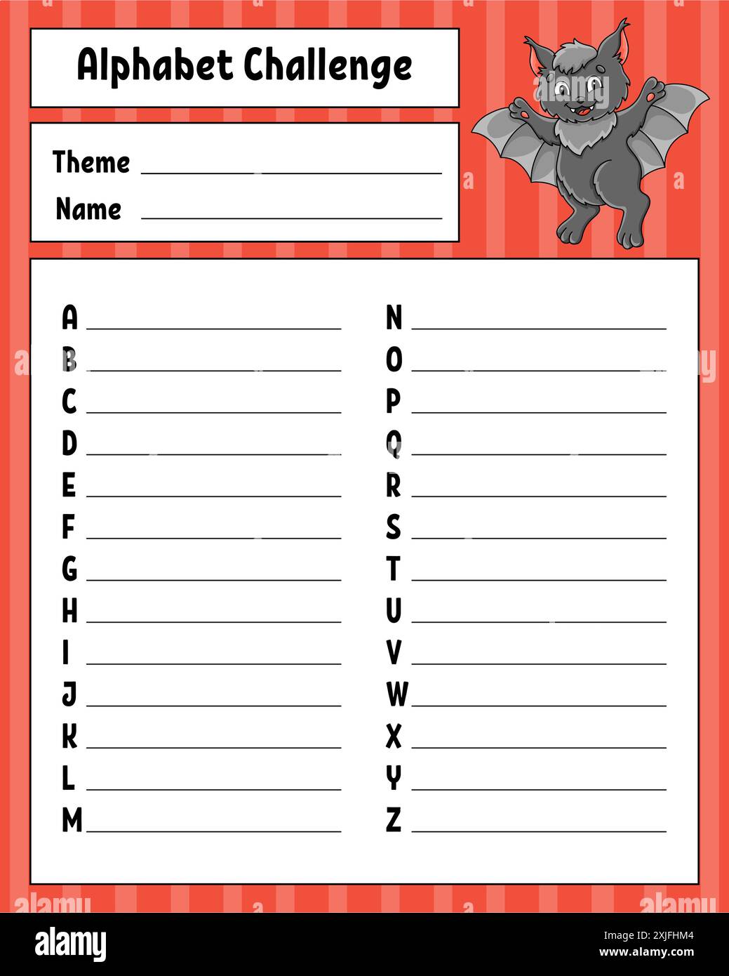 Alphabet challenge. Educational activity worksheet for kids and ...