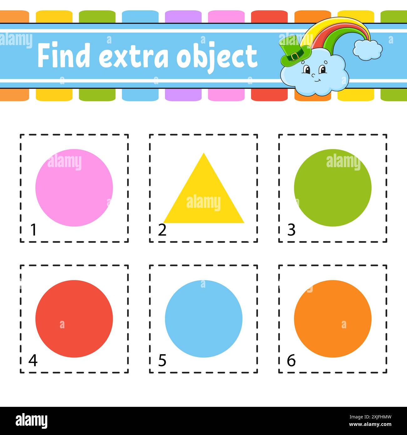 Find extra object. Educational activity worksheet for kids and toddlers ...