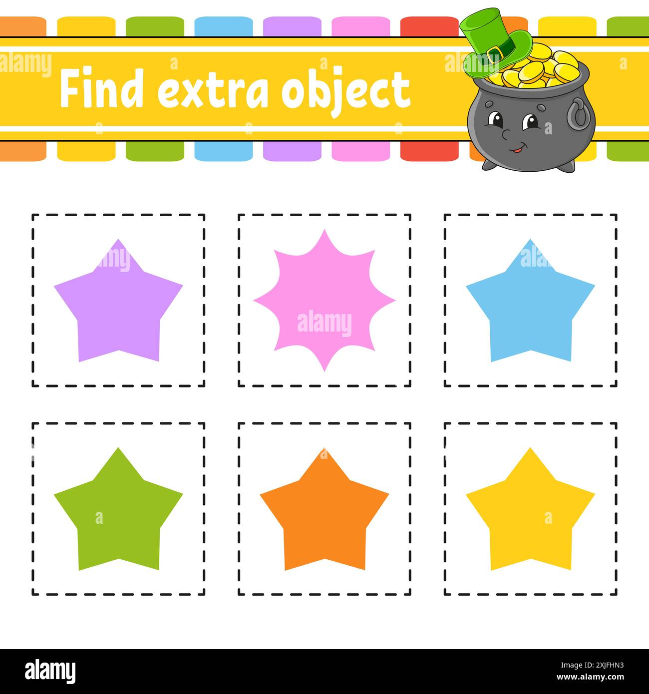 Find extra object. Educational activity worksheet for kids and toddlers. Game for children. Cute ...